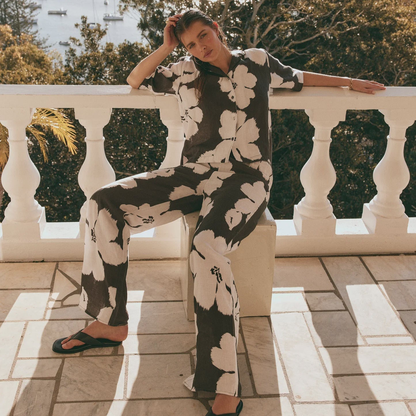 Pippa Ridley Catalina Pant Charcoal Bloom – Gorgeous Soles